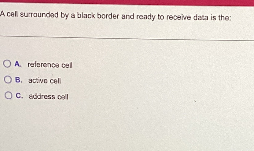 Solved A cell surrounded by a black border and ready to | Chegg.com
