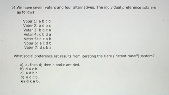 Solved Please explain how E is the answer to question 14. | Chegg.com