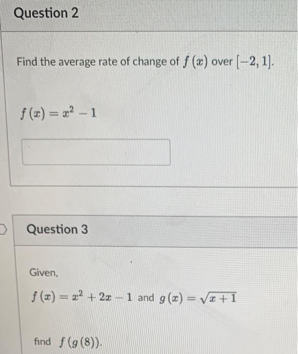 Solved Find the average rate of change of f(x) over [−2,1]. | Chegg.com