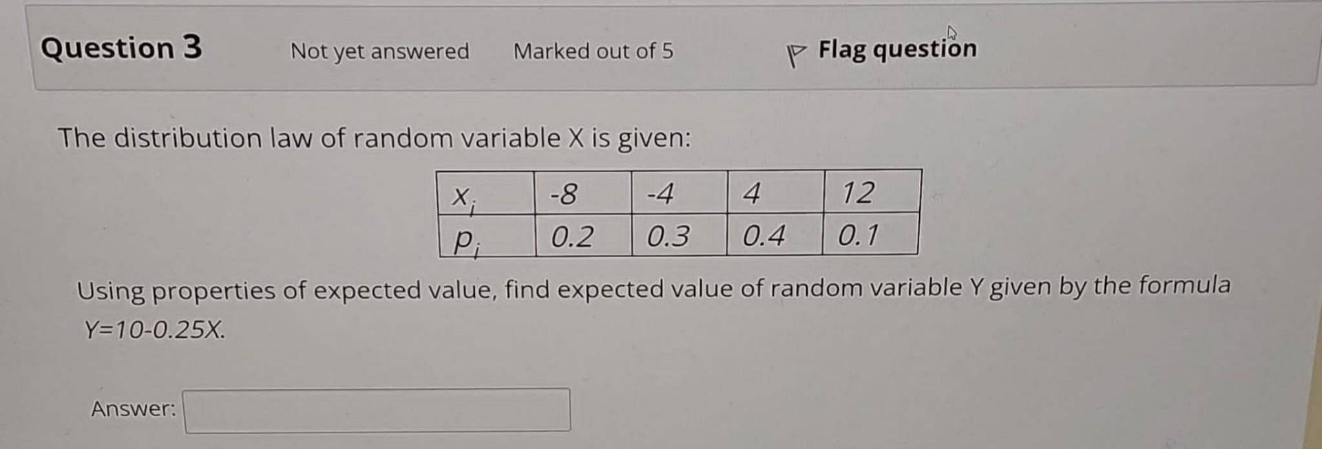 Solved The distribution law of random variable X is given: | Chegg.com