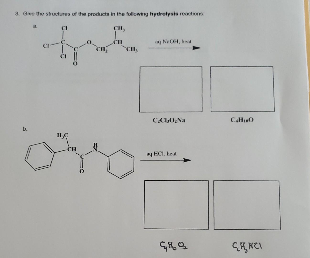 Solved 3. Give the structures of the products in the | Chegg.com