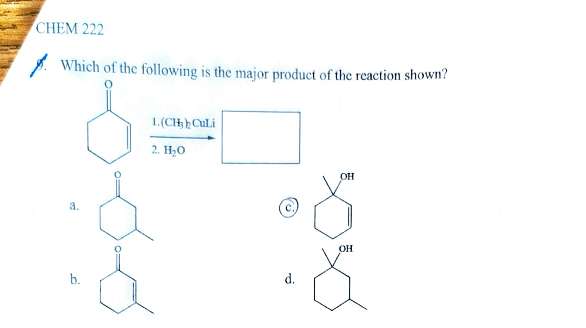 Solved CHEM 222\$. ﻿Which of the following is the major | Chegg.com