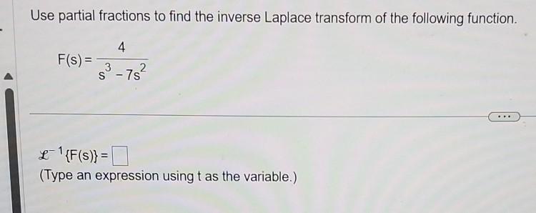 Solved Use partial fractions to find the inverse Laplace | Chegg.com