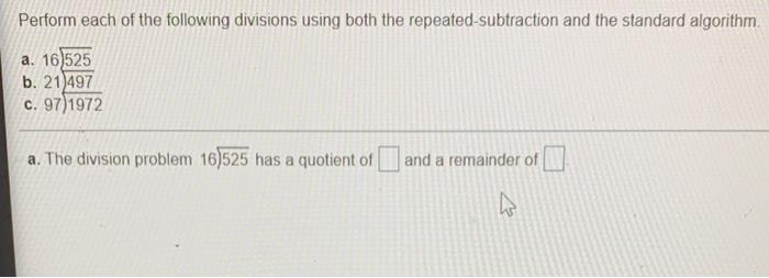 Solved Perform each of the following divisions using both | Chegg.com