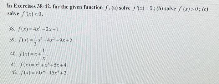 Solved In Exercises 38-42, for the given function f, (a) | Chegg.com