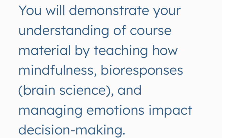 Solved You will demonstrate your understanding of course | Chegg.com