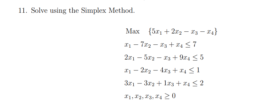 Solve using the Simplex | Chegg.com