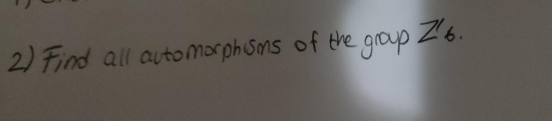 Solved 2) Find all automorphisms of the grap Z′6. | Chegg.com
