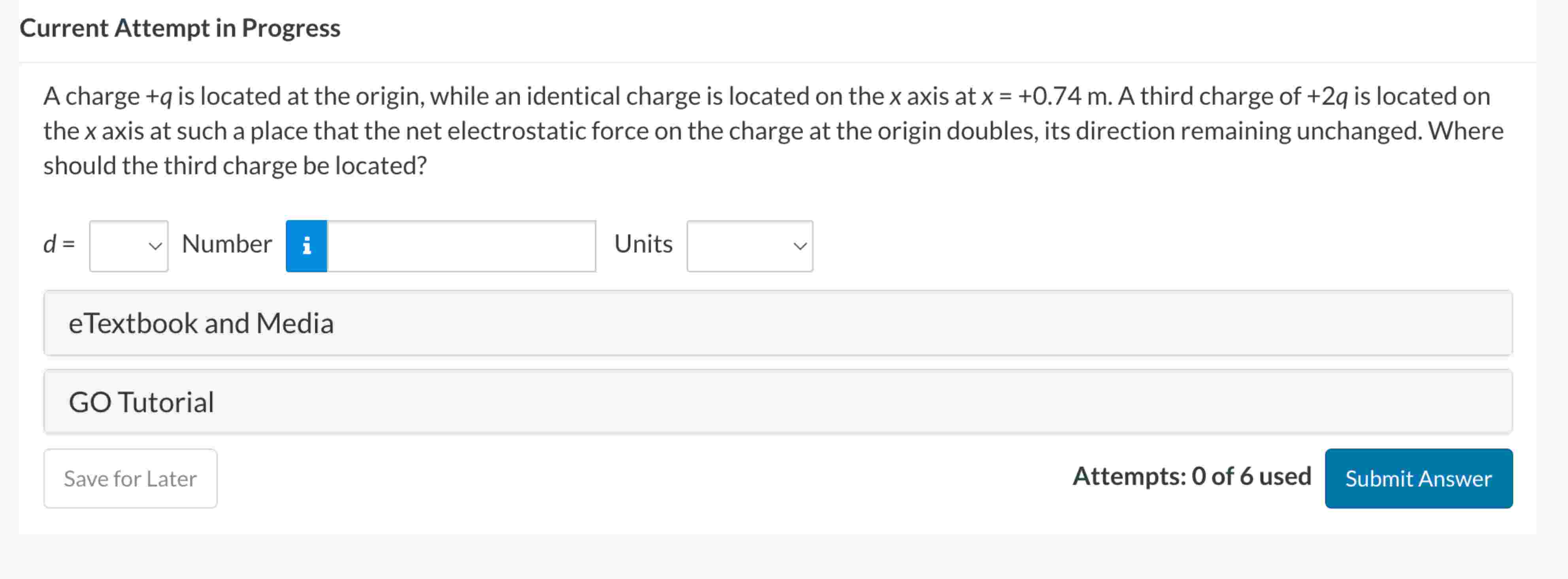 Solved Current Attempt in ProgressA charge \( +q \) ﻿is | Chegg.com