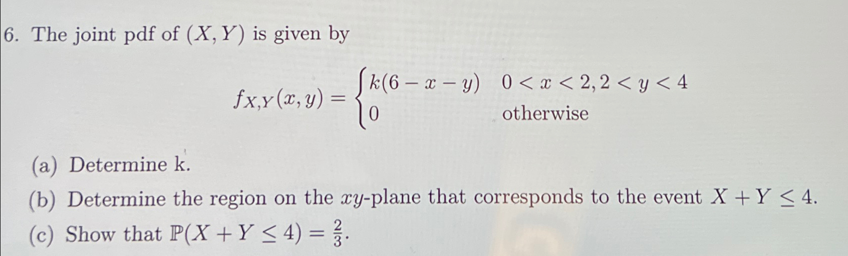Solved The joint pdf of (x,Y) ﻿is given | Chegg.com