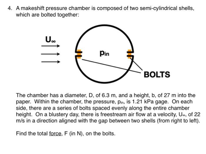 Solved 4. A makeshift pressure chamber is composed of two | Chegg.com