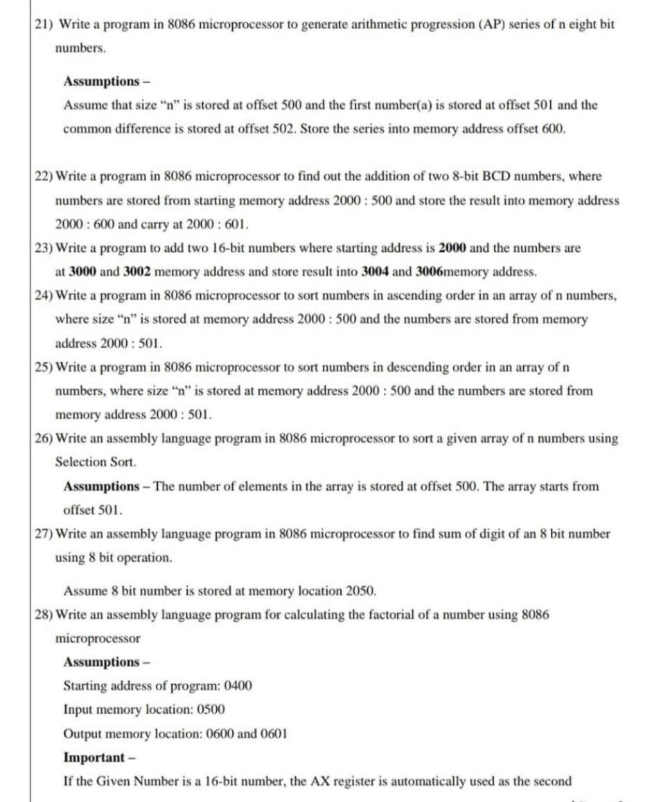 Solved 1) How many address lines in the 8086 microprocessor? | Chegg.com