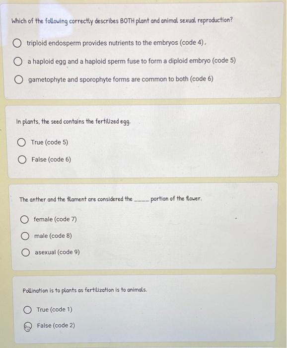 Solved Which of the following correctly describes BOTH plant | Chegg.com