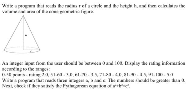 Solved Write a program that reads the radius r of a circle | Chegg.com