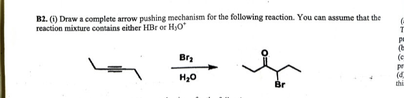 Solved B2. (i) ﻿Draw a complete arrow pushing mechanism for | Chegg.com