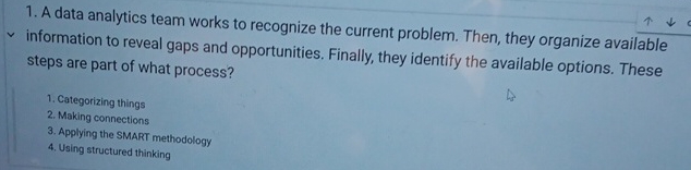 Solved A data analytics team works to recognize the current | Chegg.com