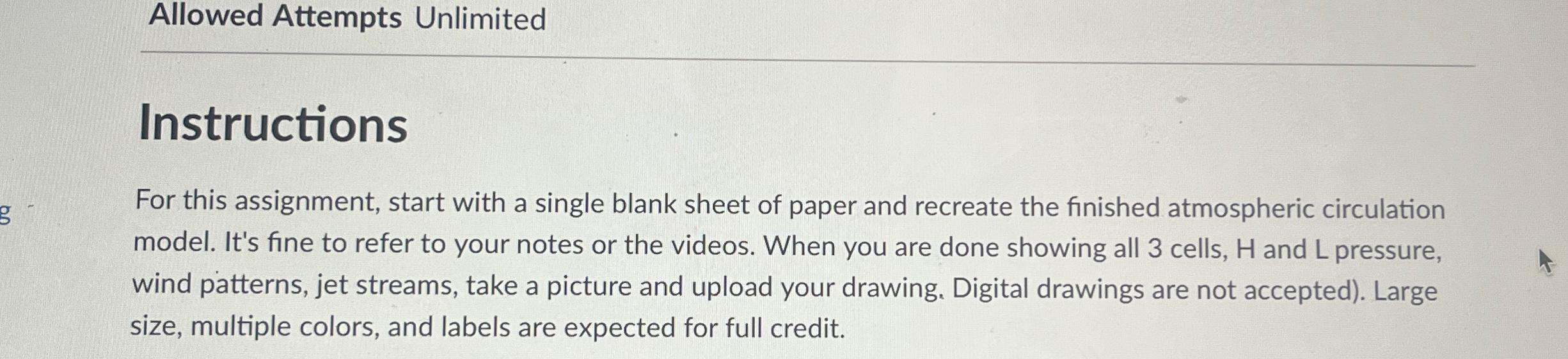 Allowed Attempts UnlimitedInstructionsFor this | Chegg.com