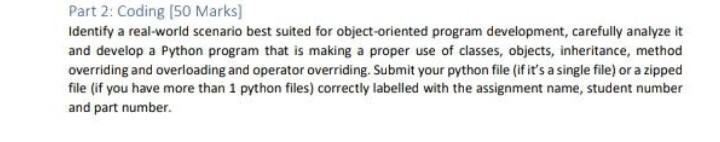 Solved Part 2: Coding [50 Marks] Identify a real-world | Chegg.com