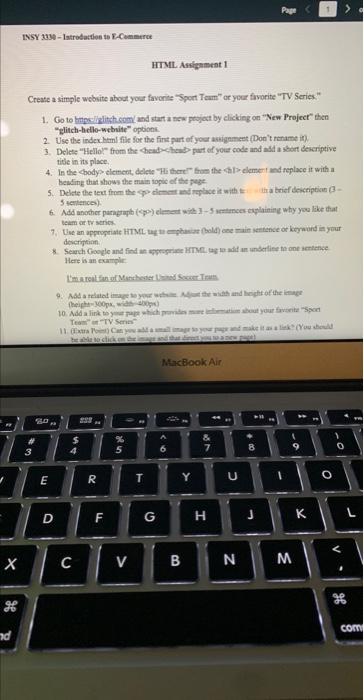 Solved Page INSY 20 - Introduction to don to B-Commerce HTML | Chegg.com