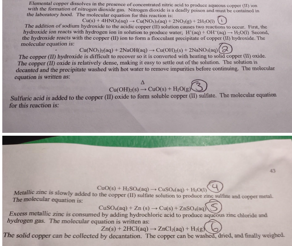 Solved I need the chemical formula for the precipitate on | Chegg.com