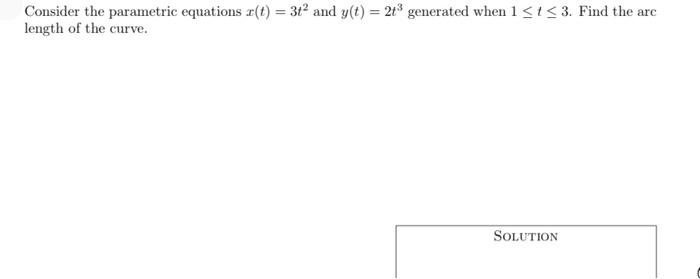 Solved Consider the parametric equations r(t) = 3t2 and y(t) | Chegg.com