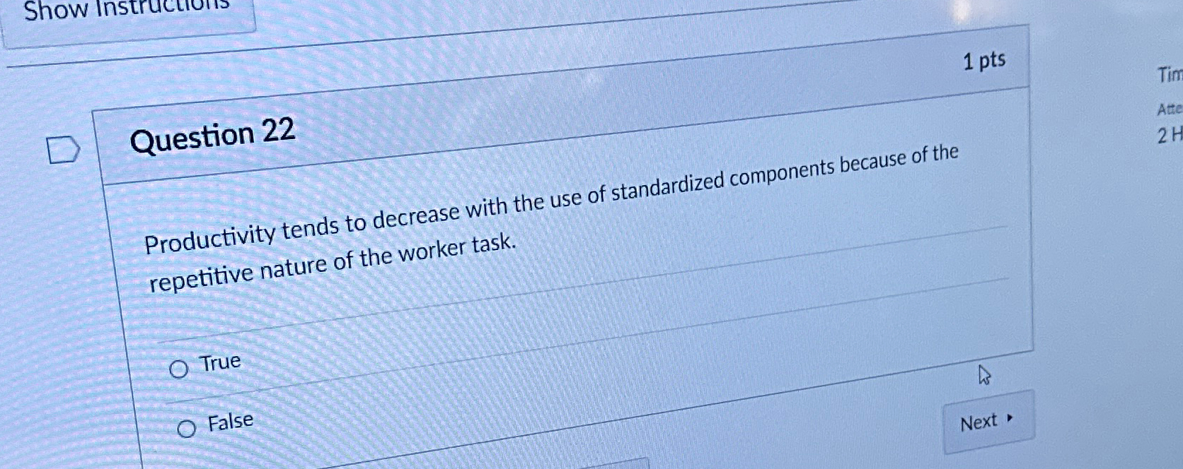 Solved Question 22Productivity tends to decrease with the | Chegg.com