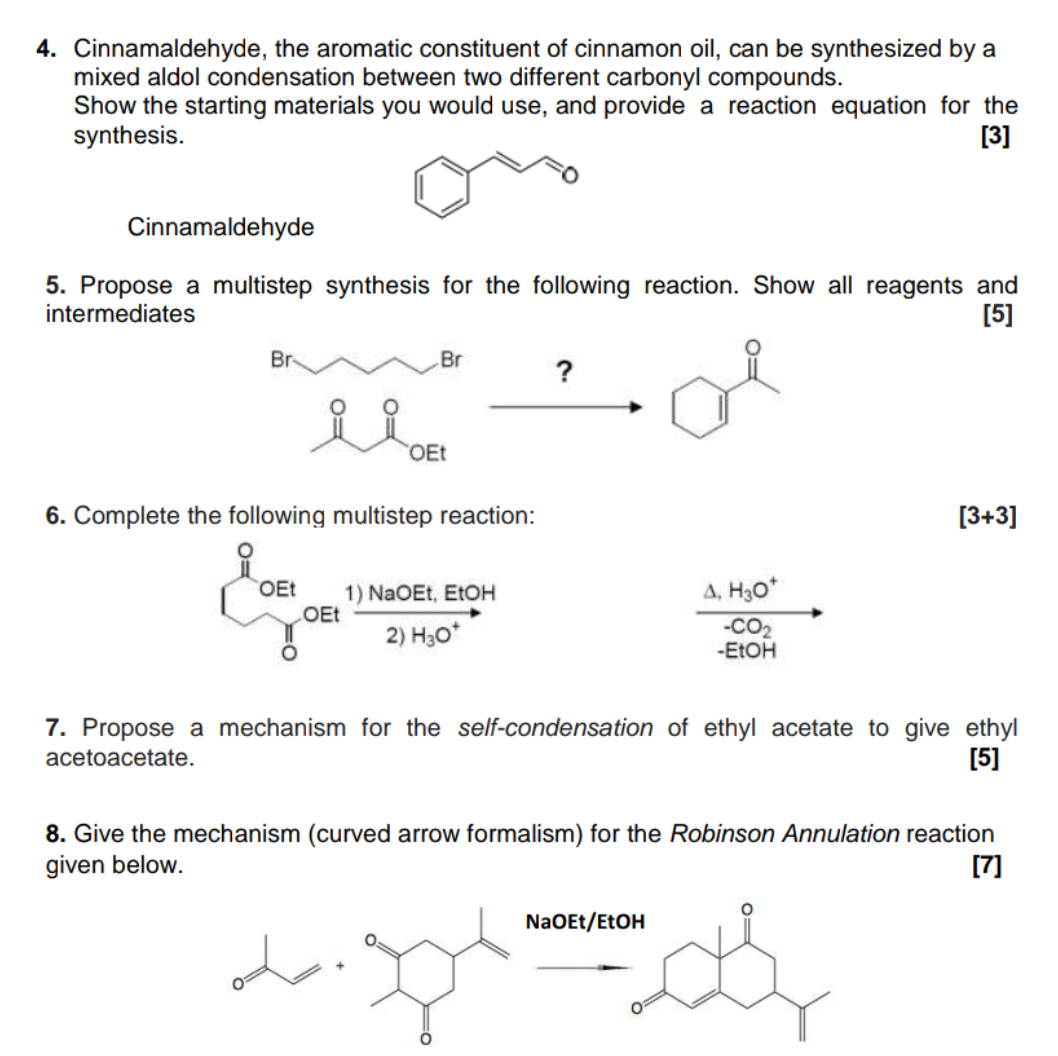 Solved 4. Cinnamaldehyde, the aromatic constituent of | Chegg.com