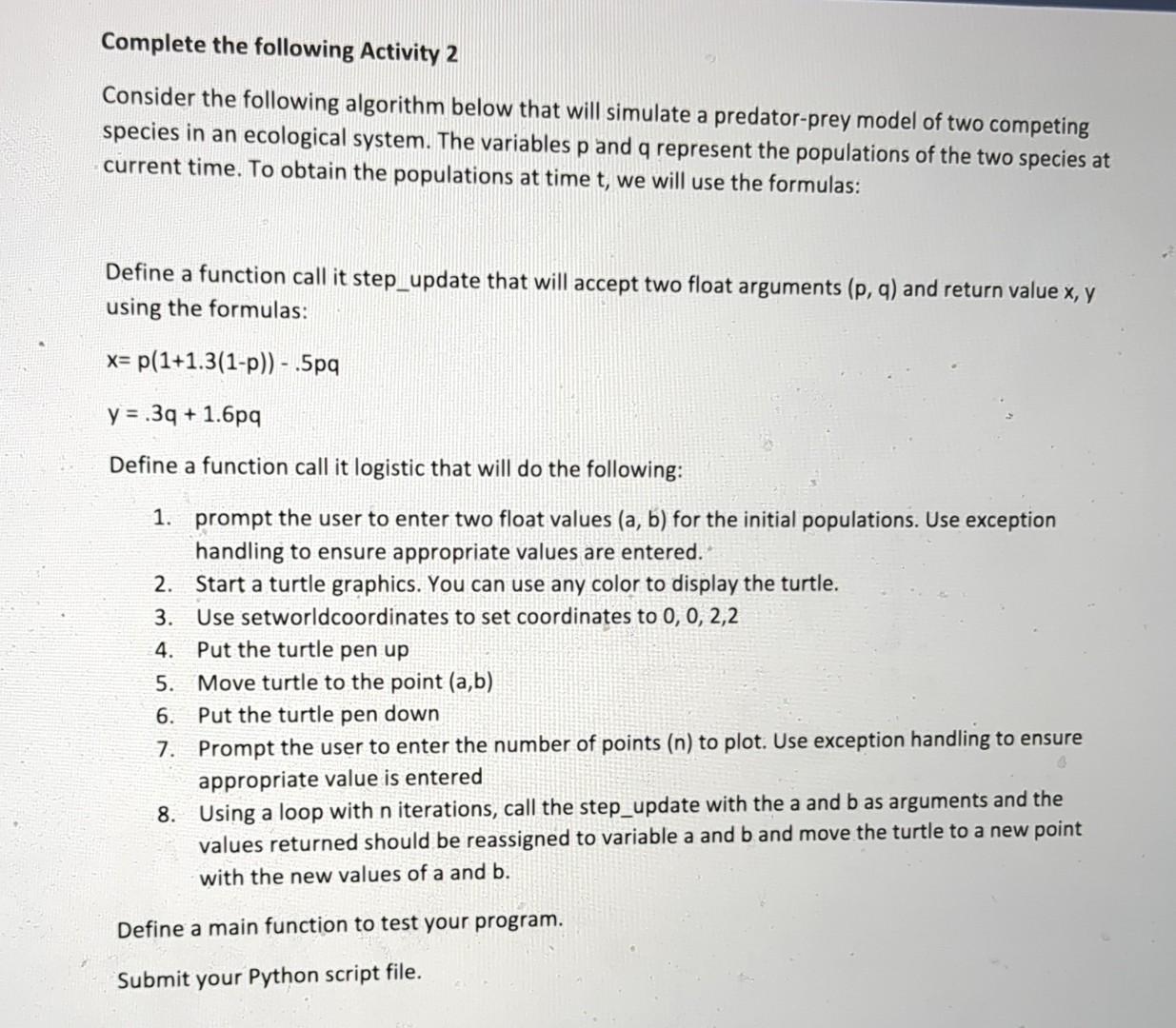 Solved Complete the following Activity 1 Consider the | Chegg.com