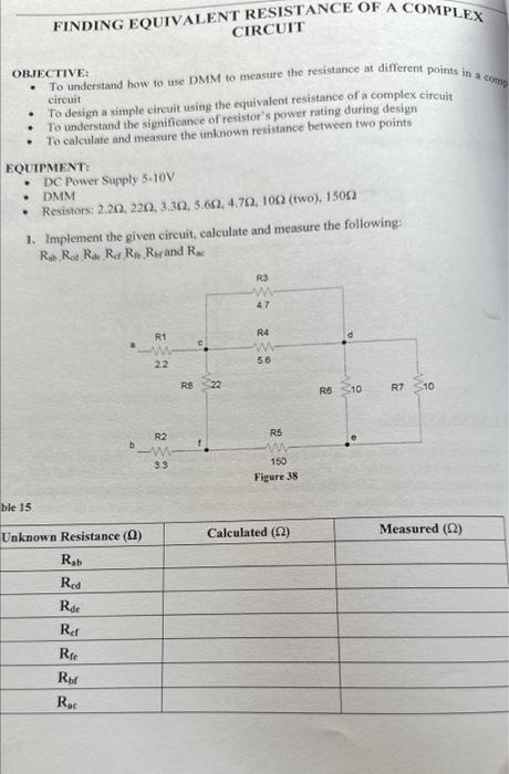 Solved OB.IECTIVE: - To understand how to use DMM to measure | Chegg.com