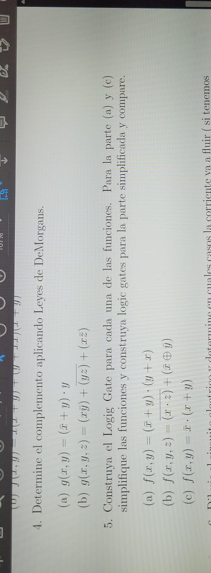 Solved 4. Determine the complement using DeMorgans Law. 5. | Chegg.com