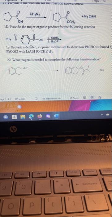 Solved 18. Provide the major organic product for the | Chegg.com