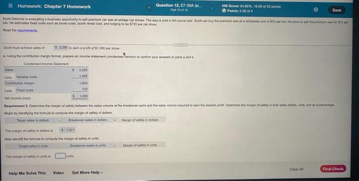 Solved Homework Chapter 7 Homework Question 12 E7 39a