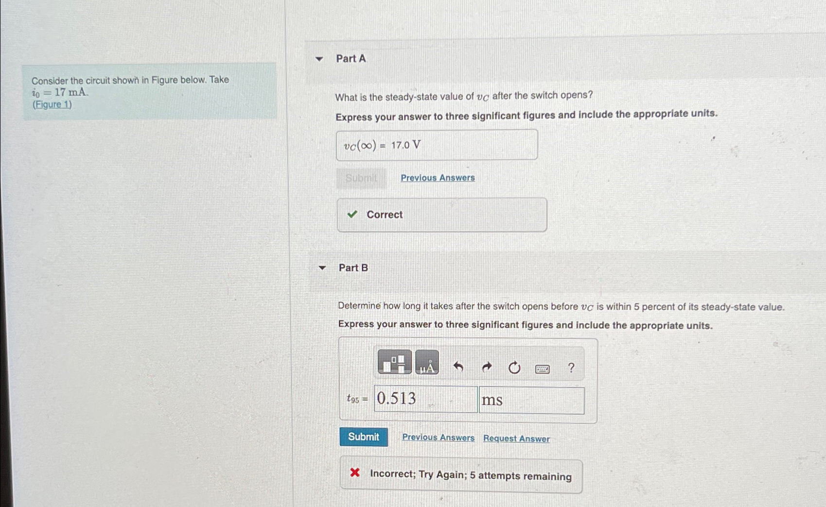 Part AConsider the circuit showñ ﻿in Figure below. | Chegg.com
