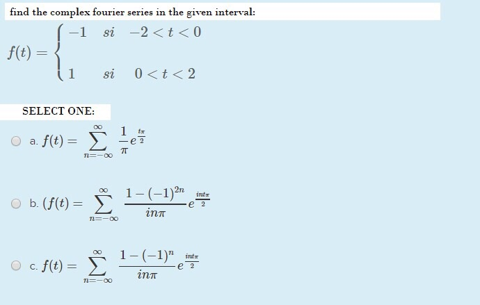 Solved find the complex fourier series in the given | Chegg.com