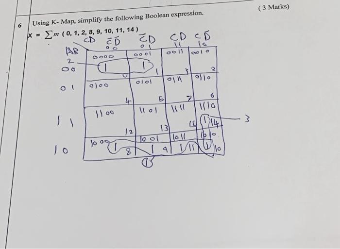 Solved Using K Map Simplify The Following Boolean 