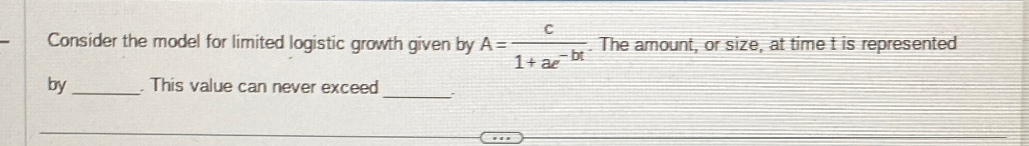 Solved Consider the model for limited logistic growth given | Chegg.com