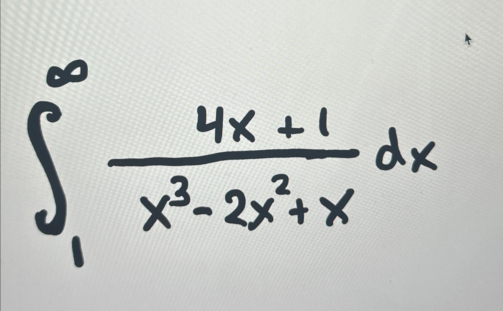 Solved ∫1∞4x+1x3-2x2+xdx ﻿find whether it converges or not, | Chegg.com
