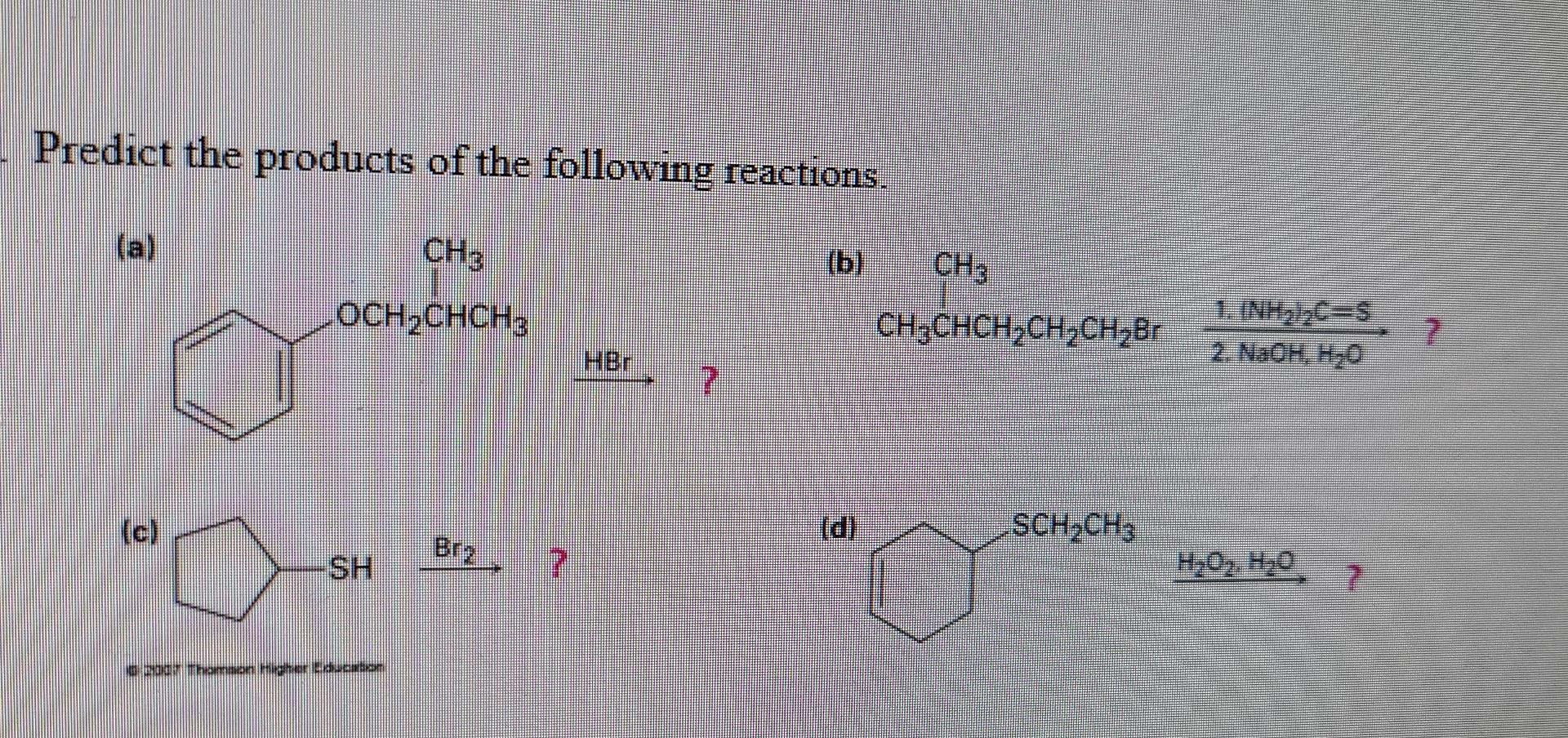 Solved Predict the products of the following reactions. CH3 | Chegg.com
