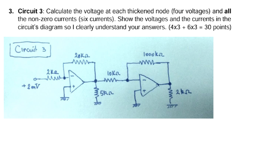 Solved 3. ﻿Circuit 3: Calculate the voltage at each | Chegg.com