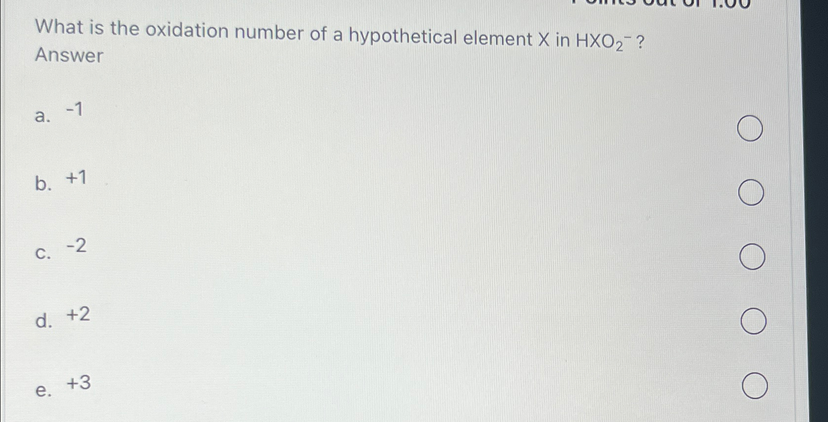 Solved What is the oxidation number of a hypothetical | Chegg.com