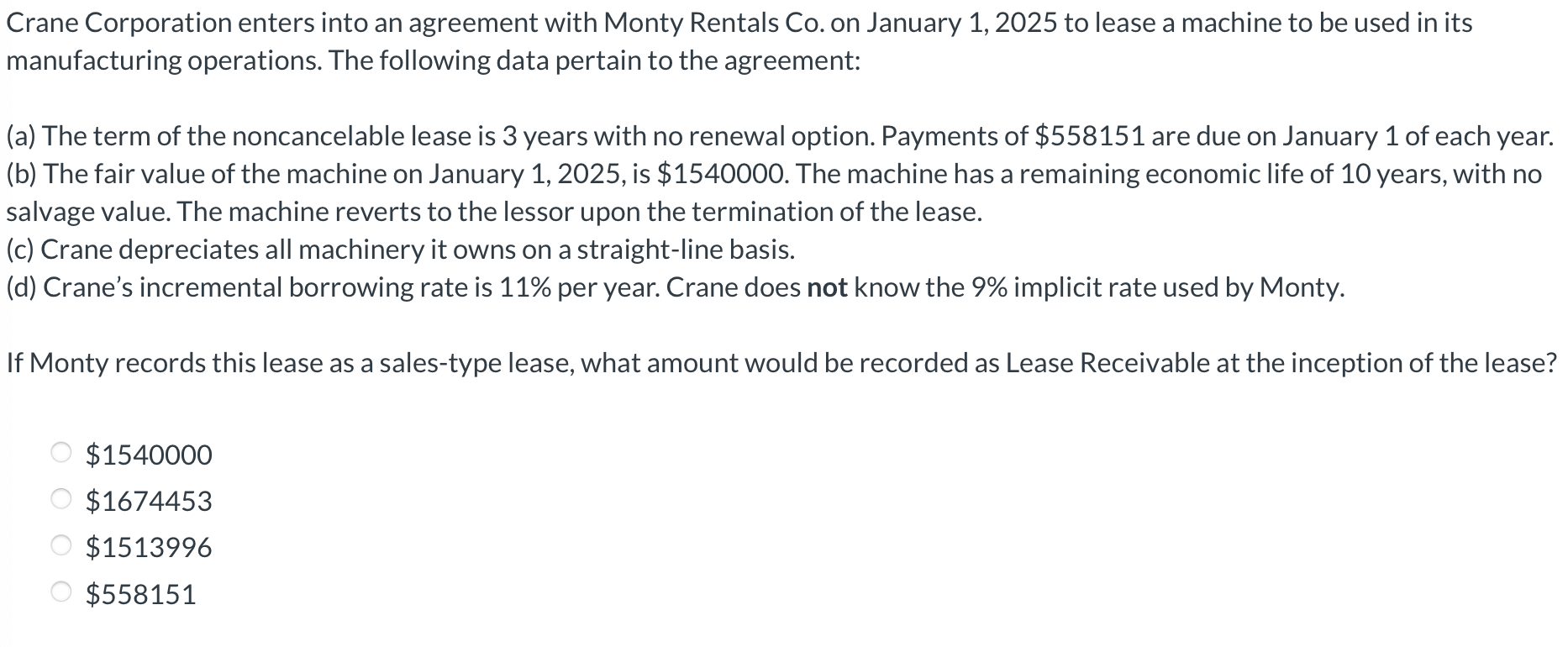 Crane Corporation enters into an agreement with Monty | Chegg.com