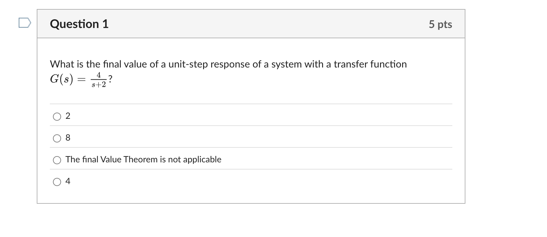 Solved Question 1What is the final value of a unit-step | Chegg.com