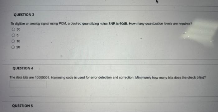 Solved To digitize an analog signal using PCM, a desired | Chegg.com