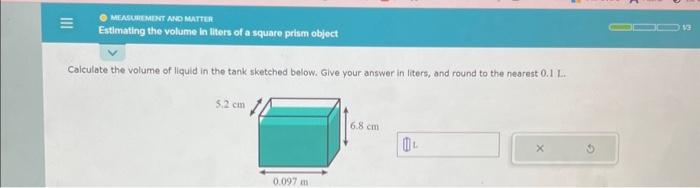 Solved Calculate the volume of liquld in the tank sketched | Chegg.com