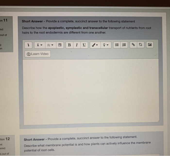 Solved on 11 Short Answer - Provide a complete, succinct | Chegg.com