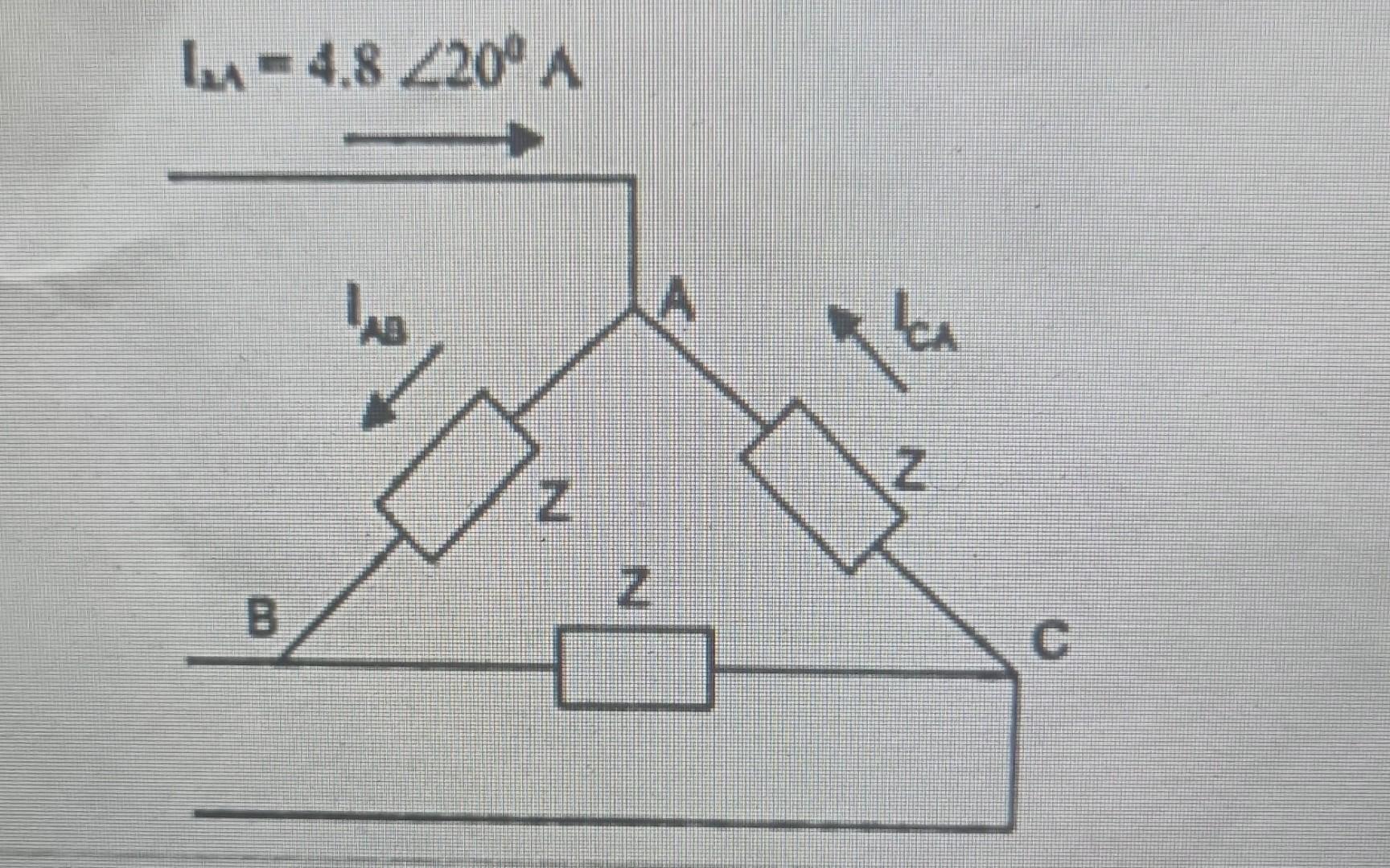 Solved In A Simple Three Phase Balanced 3 Wire System The