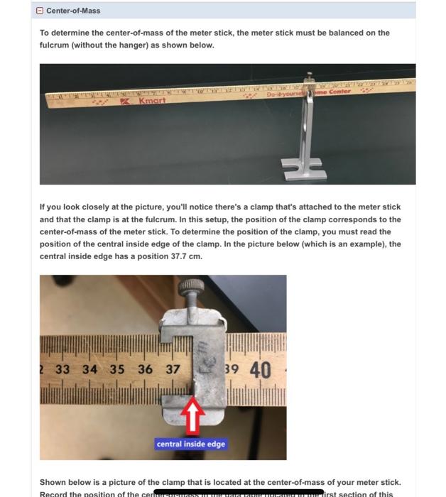 To determine the center-of-mass of the meter stick, | Chegg.com