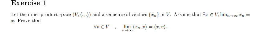 Solved Exercise 1Let the inner product space . ﻿Please | Chegg.com