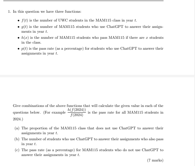 Solved In This Question We Have Three Functions F T ﻿is The