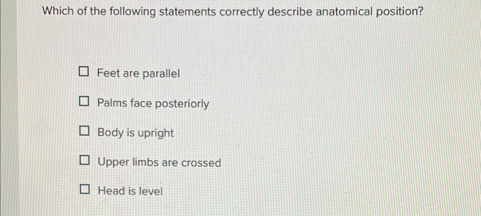 Solved Which of the following statements correctly describe | Chegg.com